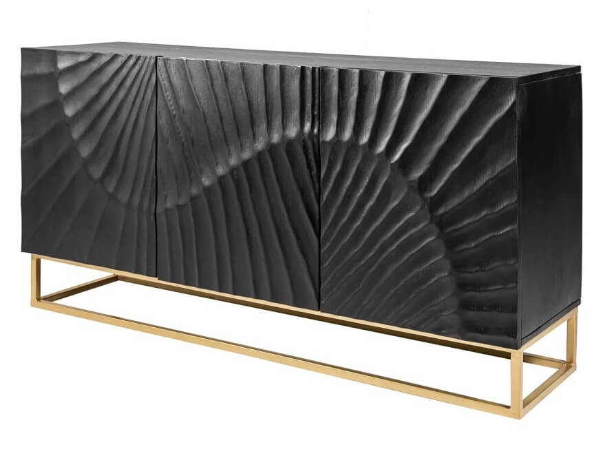 Buy Wave sideboard 3 Door Black Online in India | The Home Dekor
