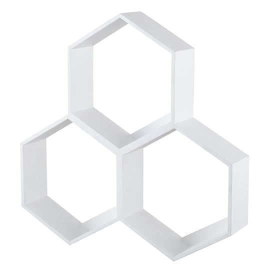 Hexagon wall rack white for home decor at best price | The Home Dekor