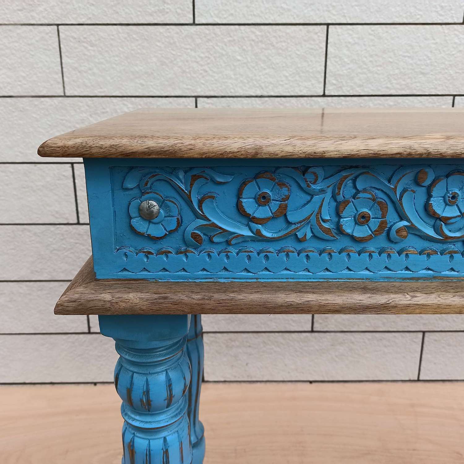 Buy Rustic Blue Console Table Online in India | The Home Dekor